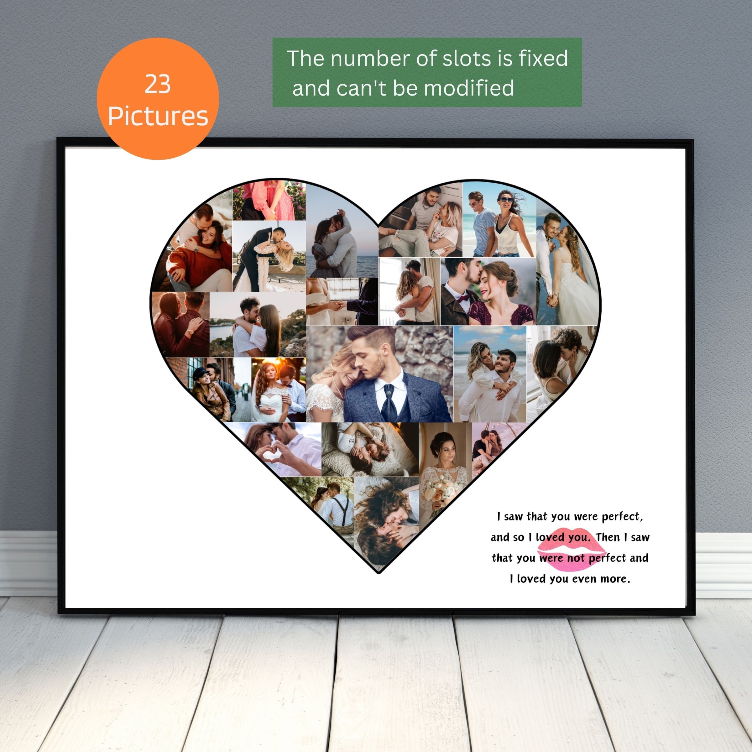 Custom Heart Collage Template Personalized Gift for Her Heart Picture ...