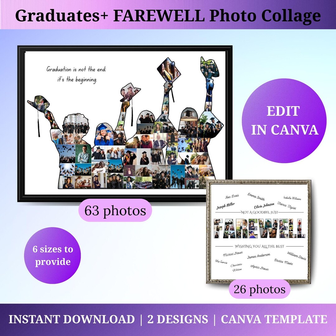Custom Graudation Photo Collage & FAREWELL Template Graduation Gift ...