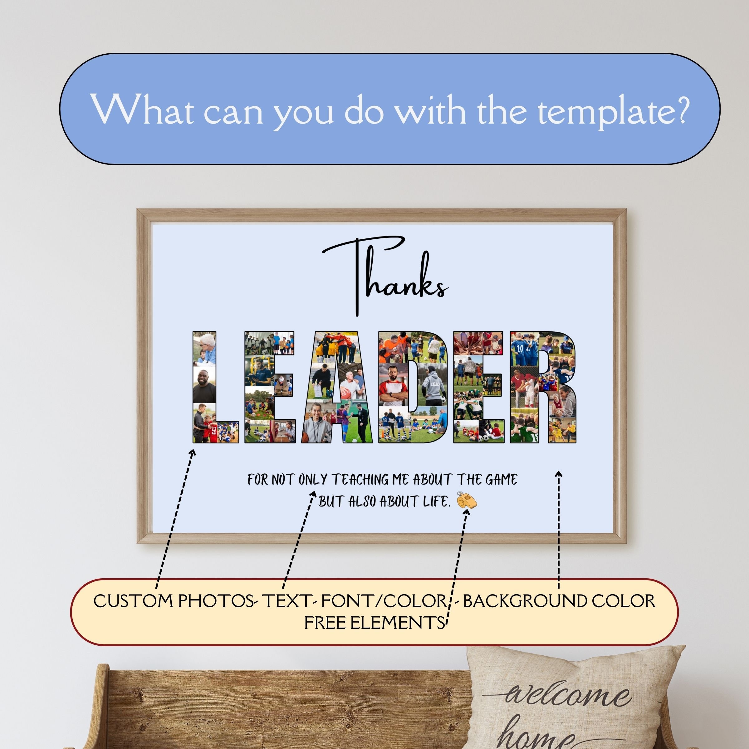 Custom Leader Photo Collage Template Team Leader Gift Picture Collage ...