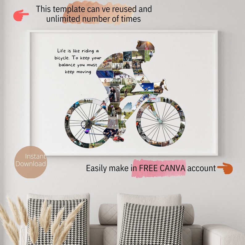 Personalized Cycling Photo Collage Custom Bicycle Gifts Bike - Etsy