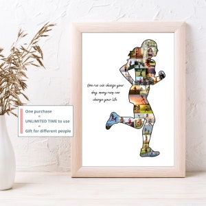Personalized Running Woman Photo Collage Template Custom Gift for ...