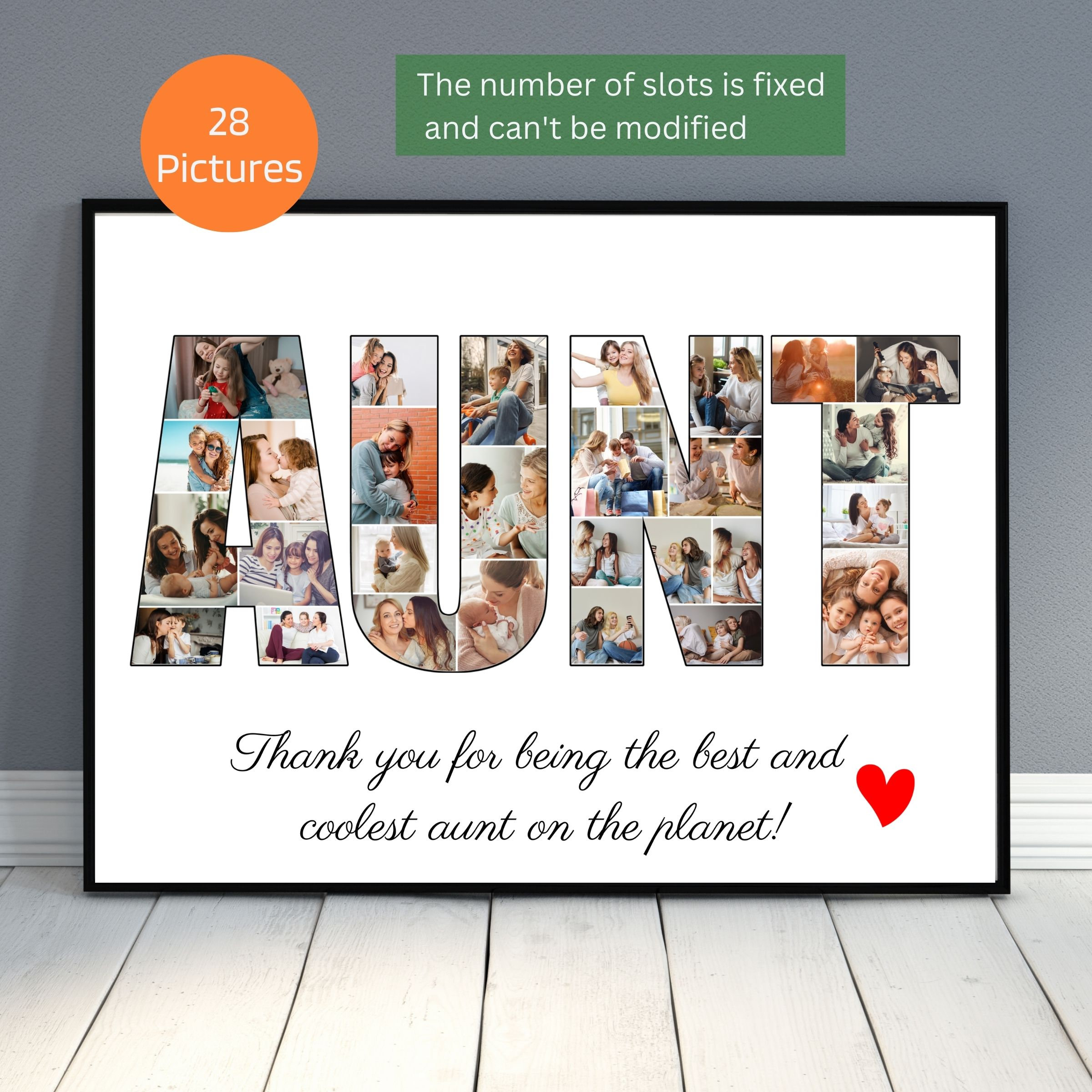 28 Pictures Custom Aunt Photo Collage Printable Photo Gift for Aunt ...