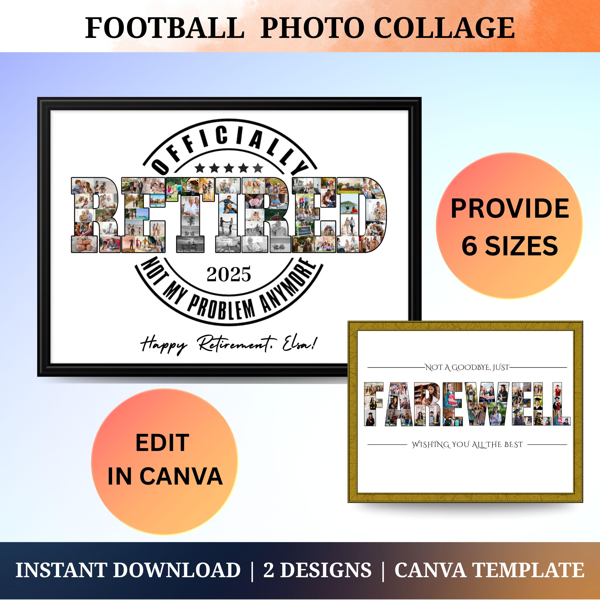 Custom Officially Retired Photo Collage Template 2026 Retirement Photo ...