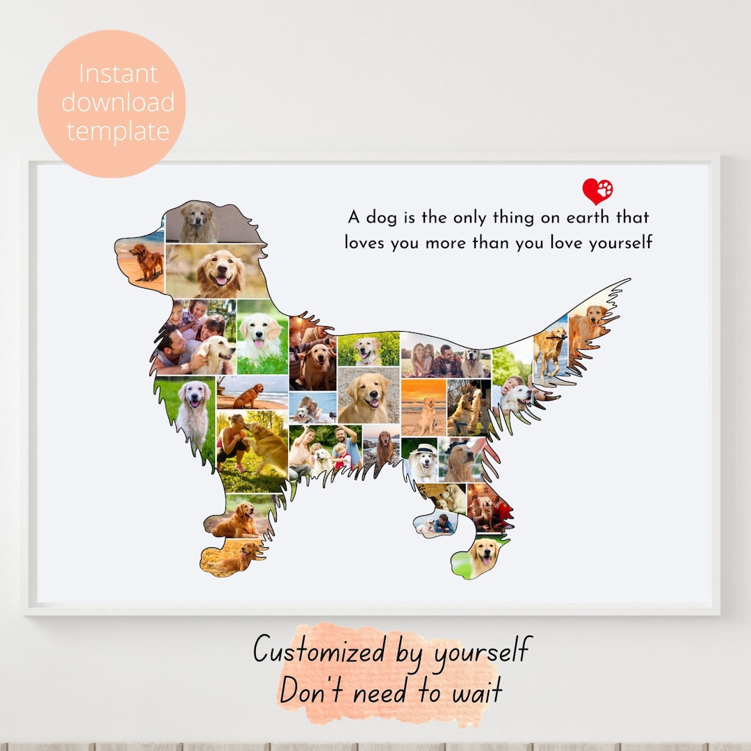 Custom Dog Photo Collage Template, Printable Gift for Dog Lovers ...