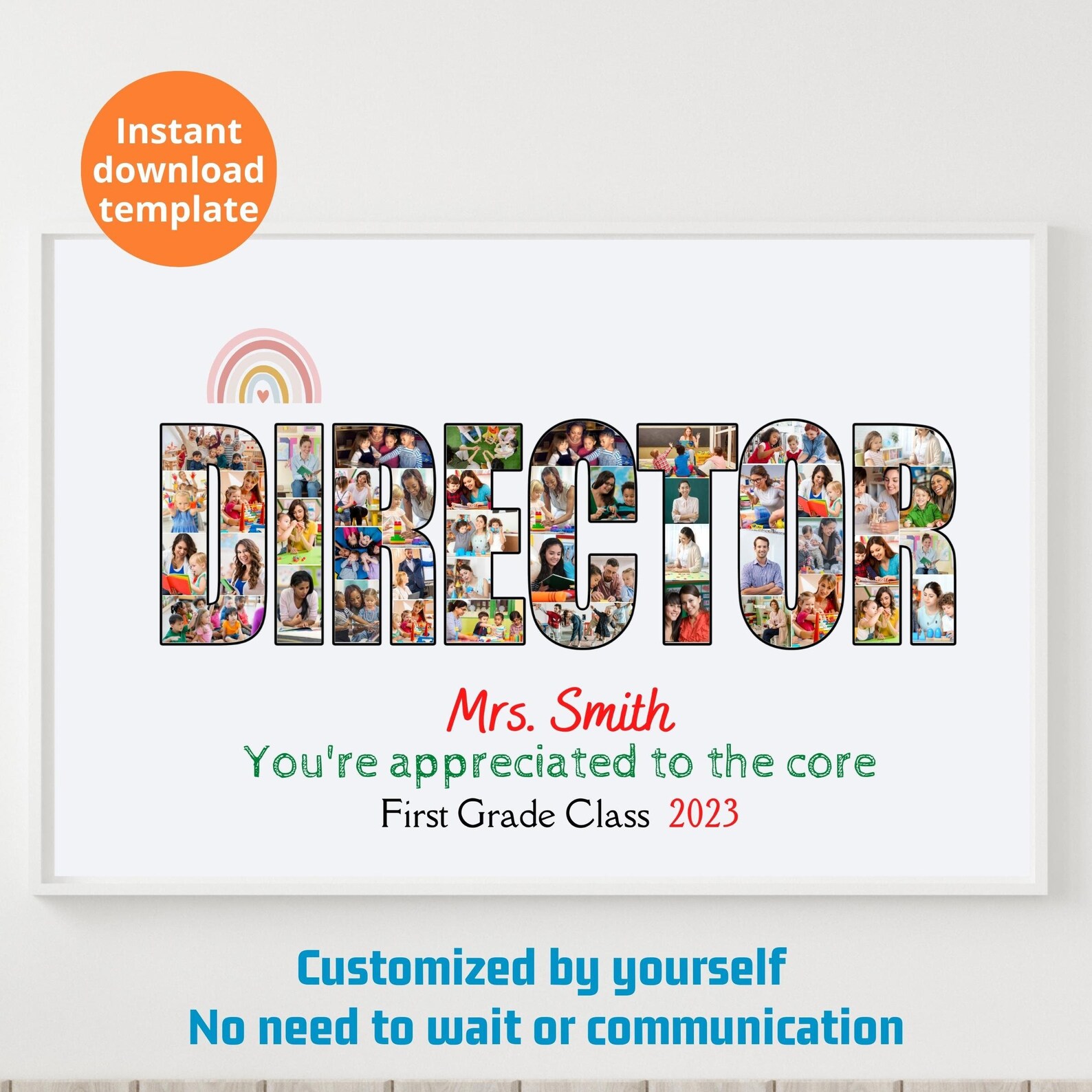Personalized Director Photo Collage Template Persoanlized Preshool ...