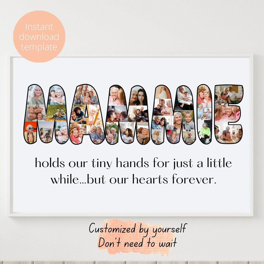 Custom Mammie Photo Collage Template, Printable 33 Pictures Collage for ...