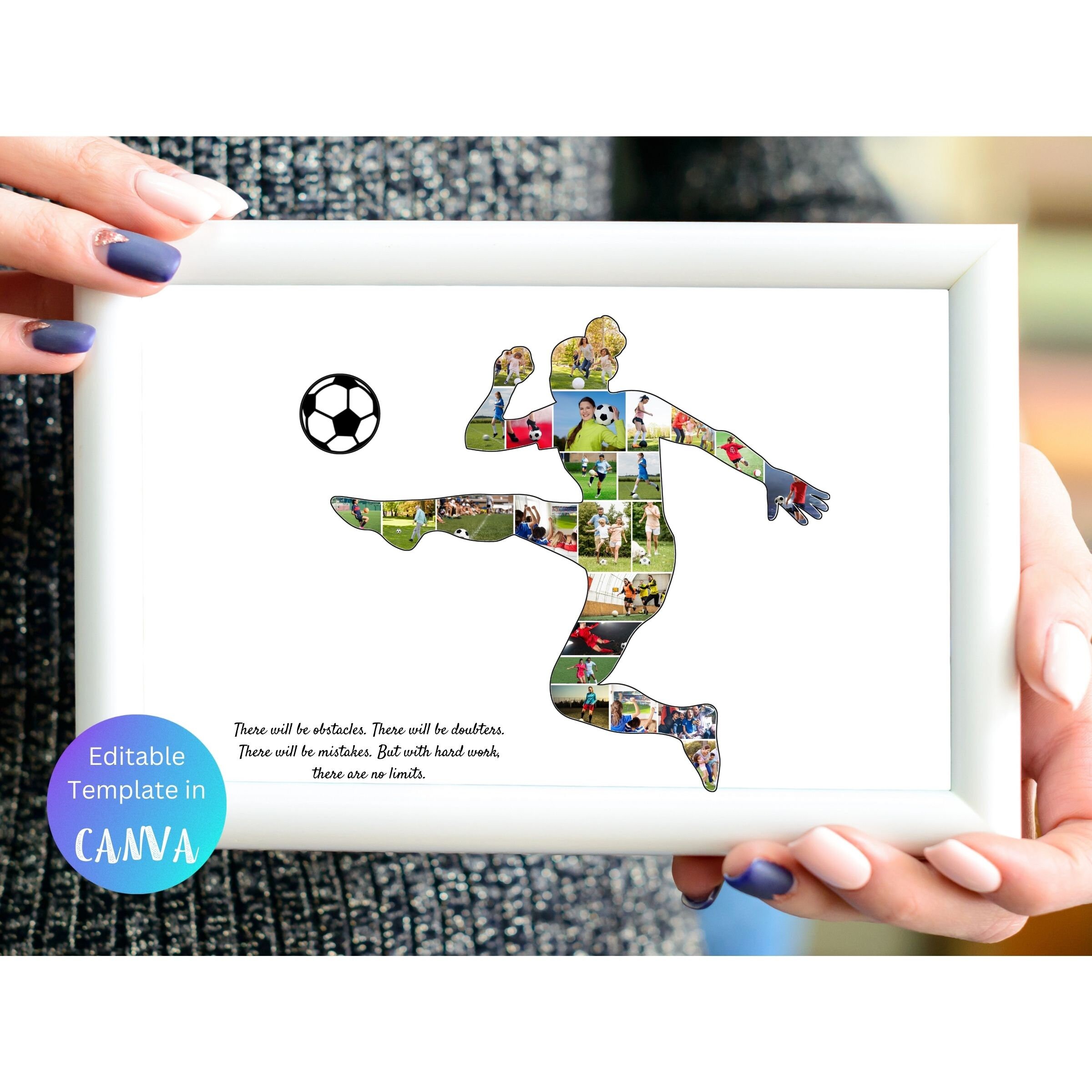Custom Soccer Photo Collage Template Printable Picture Collage Football ...