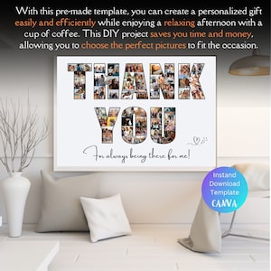 Custom Thank You Photo Collage Personalized Editable Template Gift for ...