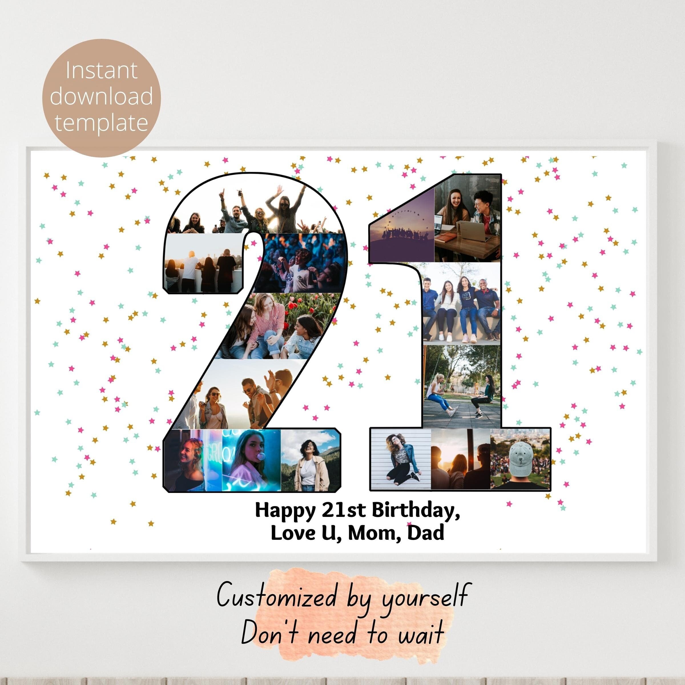 Custom 21st Birthday Photo Collage Template 15 Images - Etsy