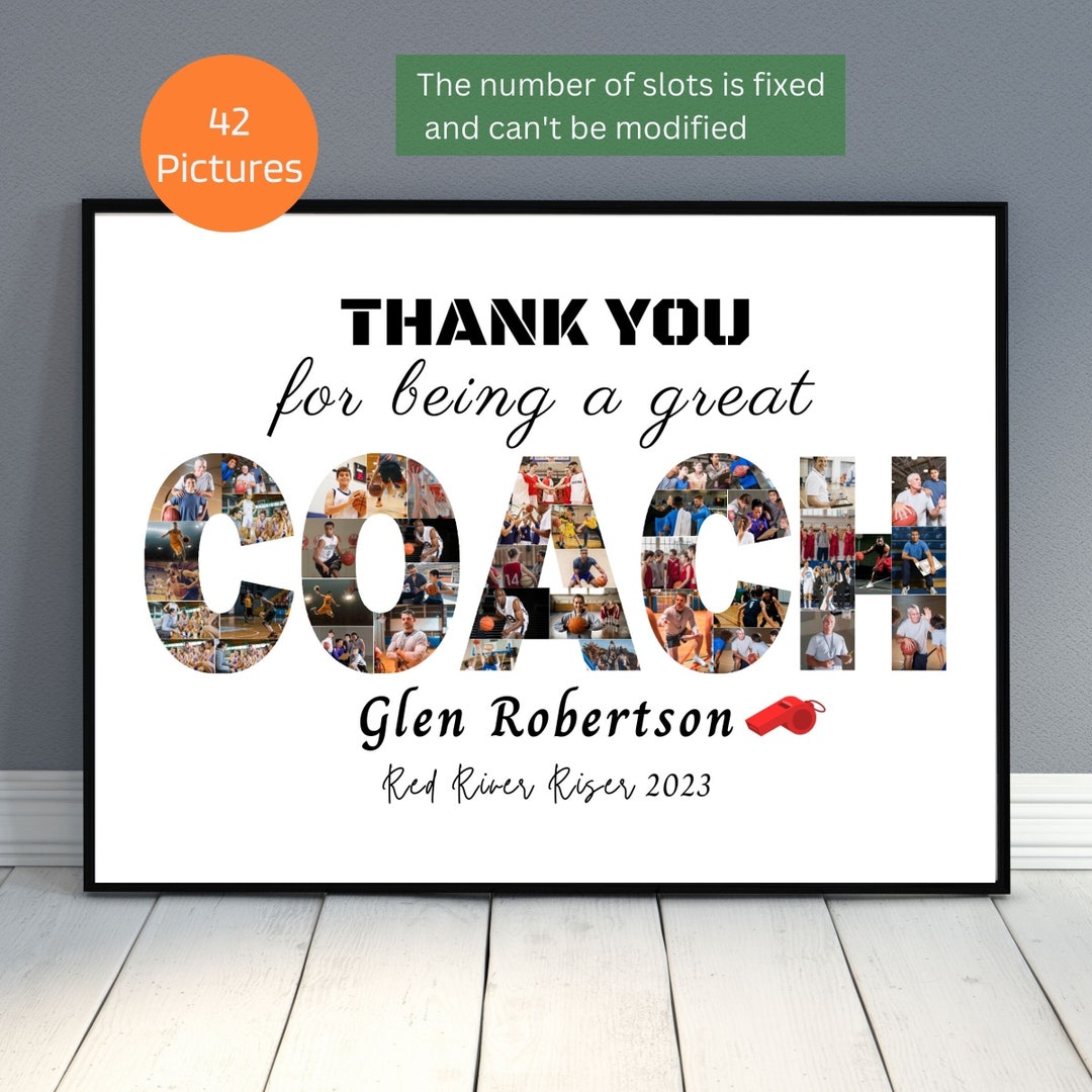 Custom Coach Photo Collage Template Printable Photo Gift for Coach ...