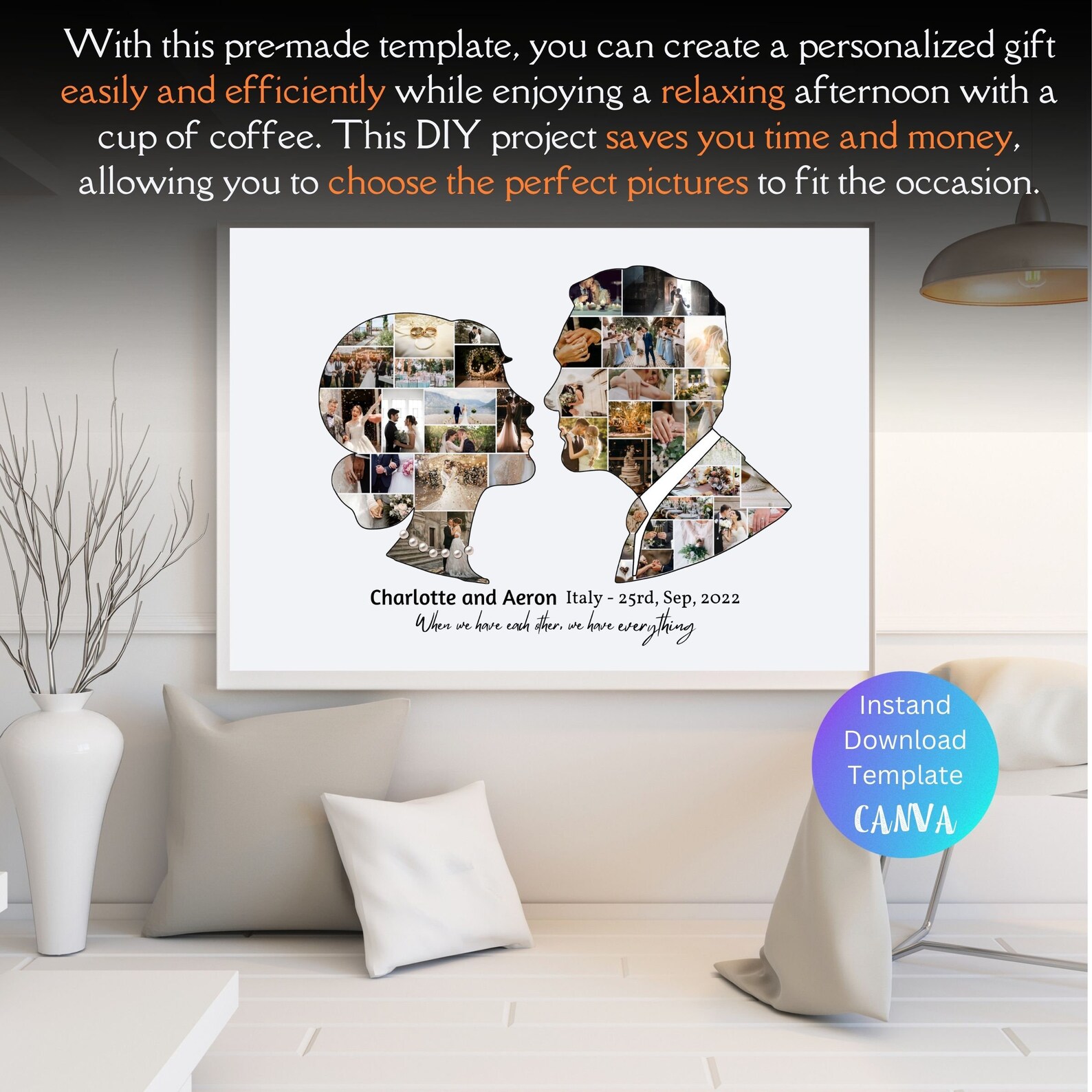 Custom Wedding Photo Collage Template Personalized Wedding Photo Album ...