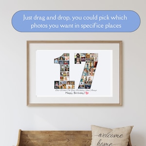 17th Birthday Photo Collage, Personalized 17th Picture Collage Template ...