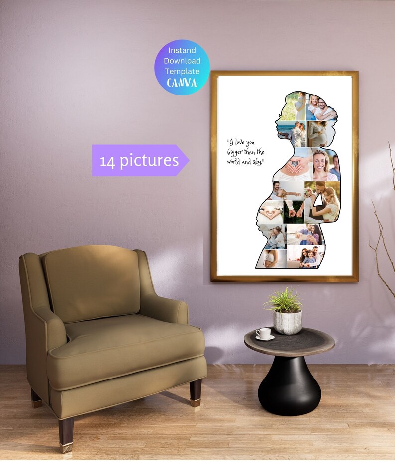 Custom Pregnancy Woman Collage Template Pregnancy Gift for - Etsy