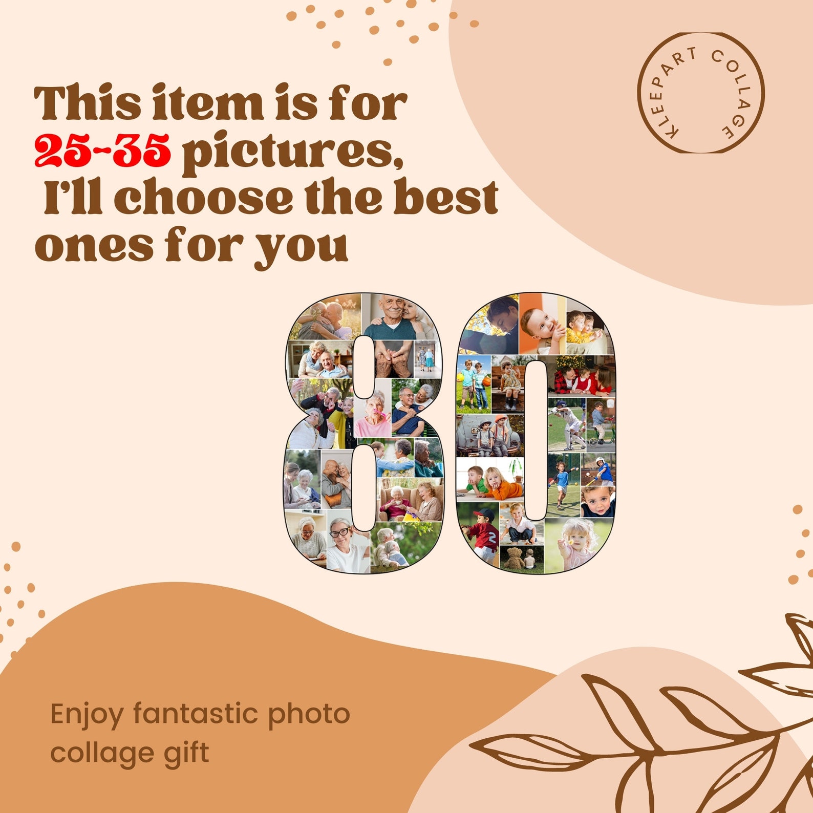 PRINTABLE Custom Any Number Photo Collage Personalized - Etsy
