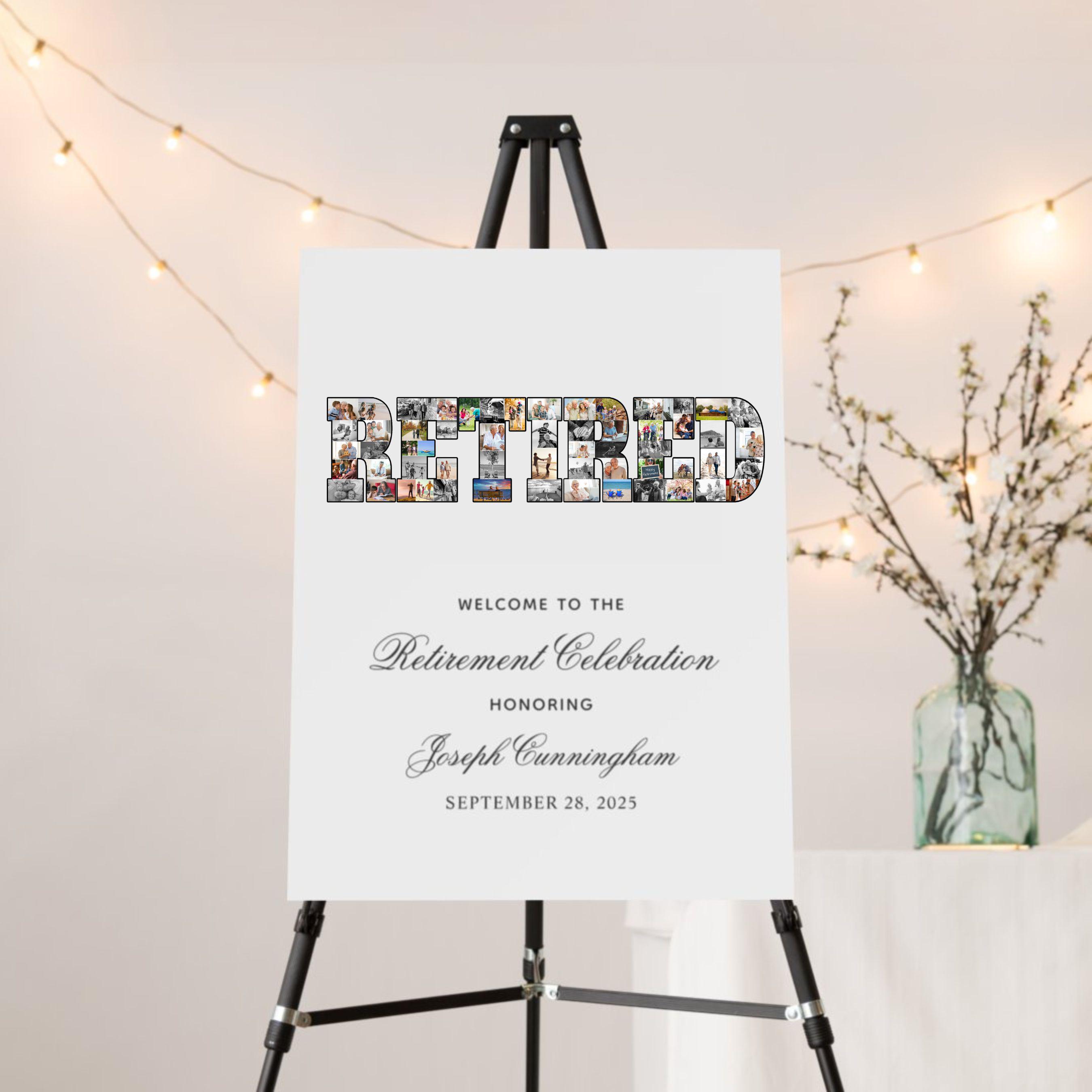 Custom Retired Photo Collage Template Retirement Picture Collage ...