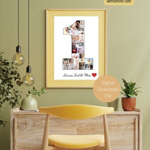 PRINTABLE Custom Any Number Photo Collage, Personalized Numbers Collage ...