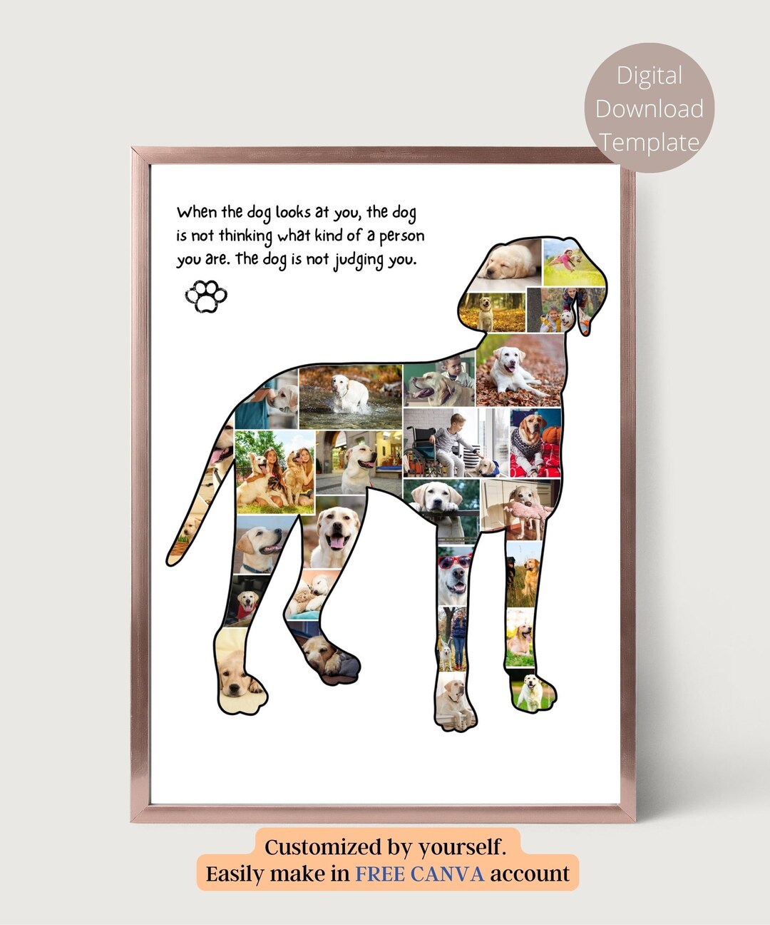 Custom Dog Photo Collage Template, Personalized Labradors Print, 28 ...
