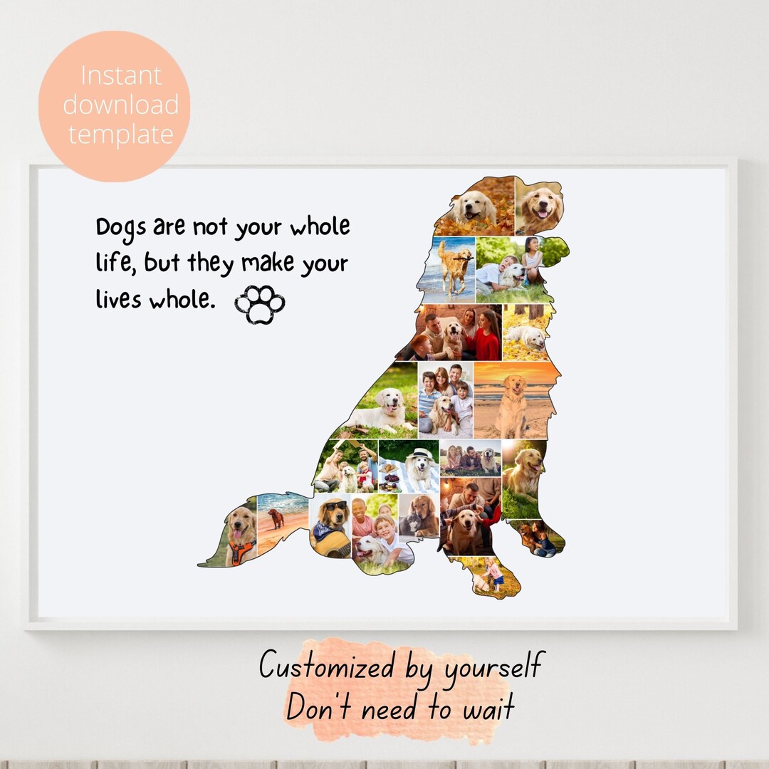 Custom Dog Photo Collage Template, Printable 21 Pictures for Dog Lover ...