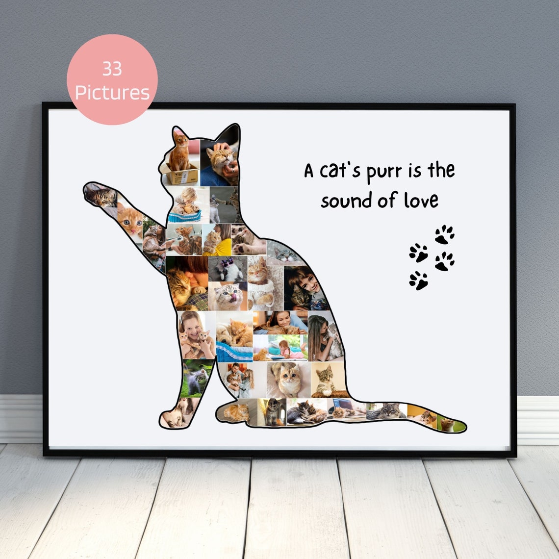 Custom Cat Photo Collage Template Printable Cat Lovers Gift - Etsy