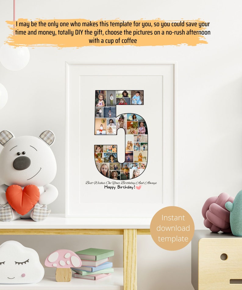 Custom 5th Birthday Photo Collage Personalized 5th Picture - Etsy