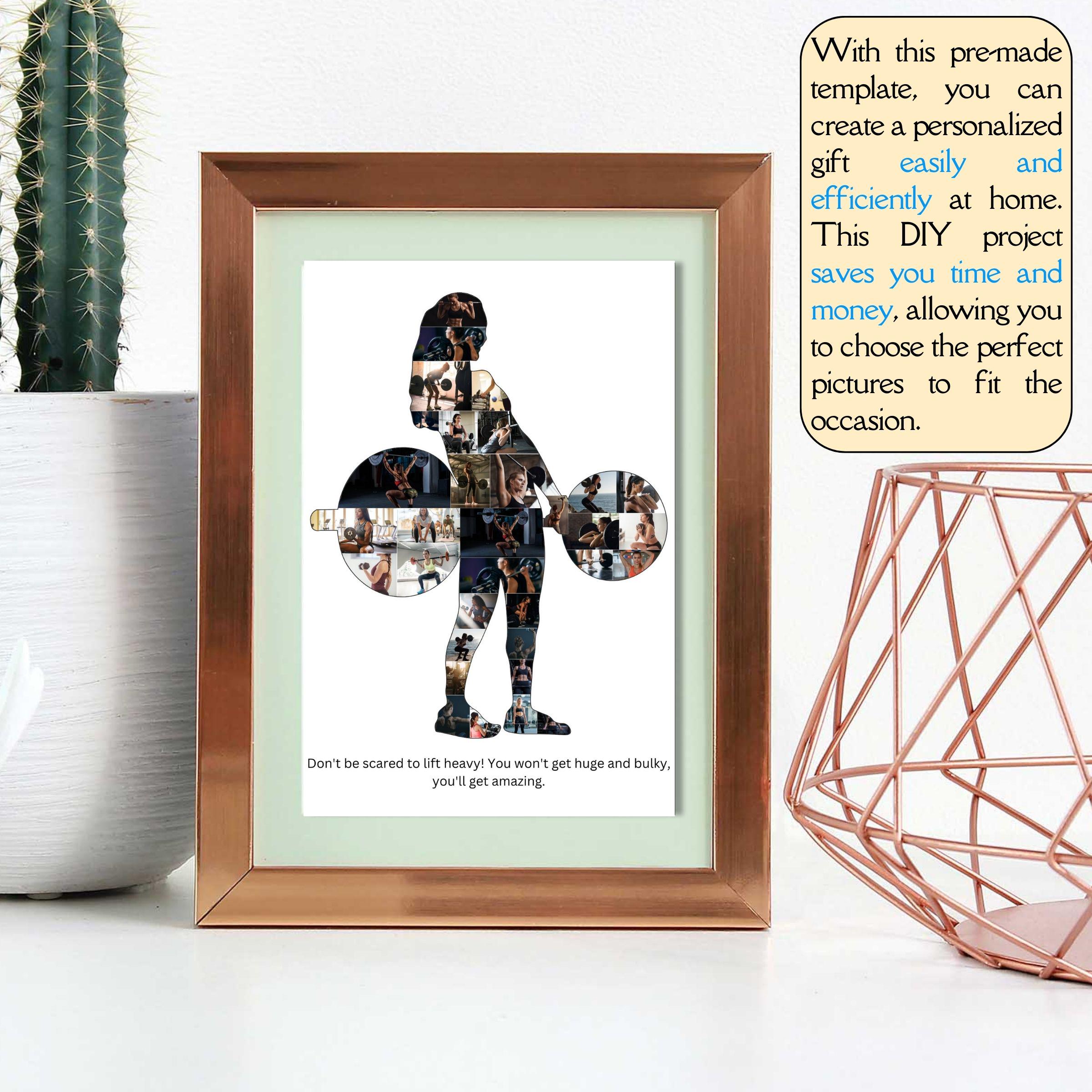 Personalized Powerlifting Photo Collage Template Weight Lifting Gift ...