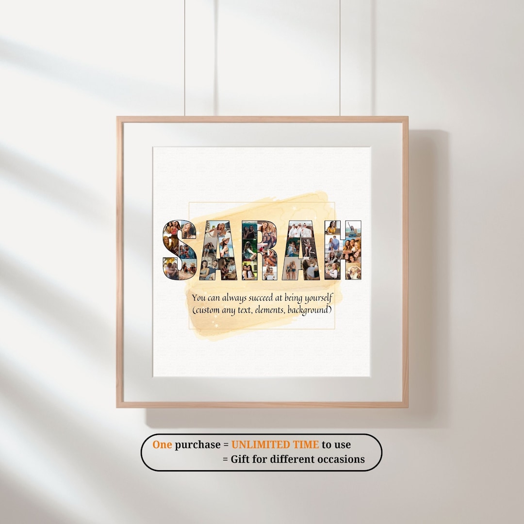 Personalized Any Name Photo Collage Editable Template Photo Gift for ...