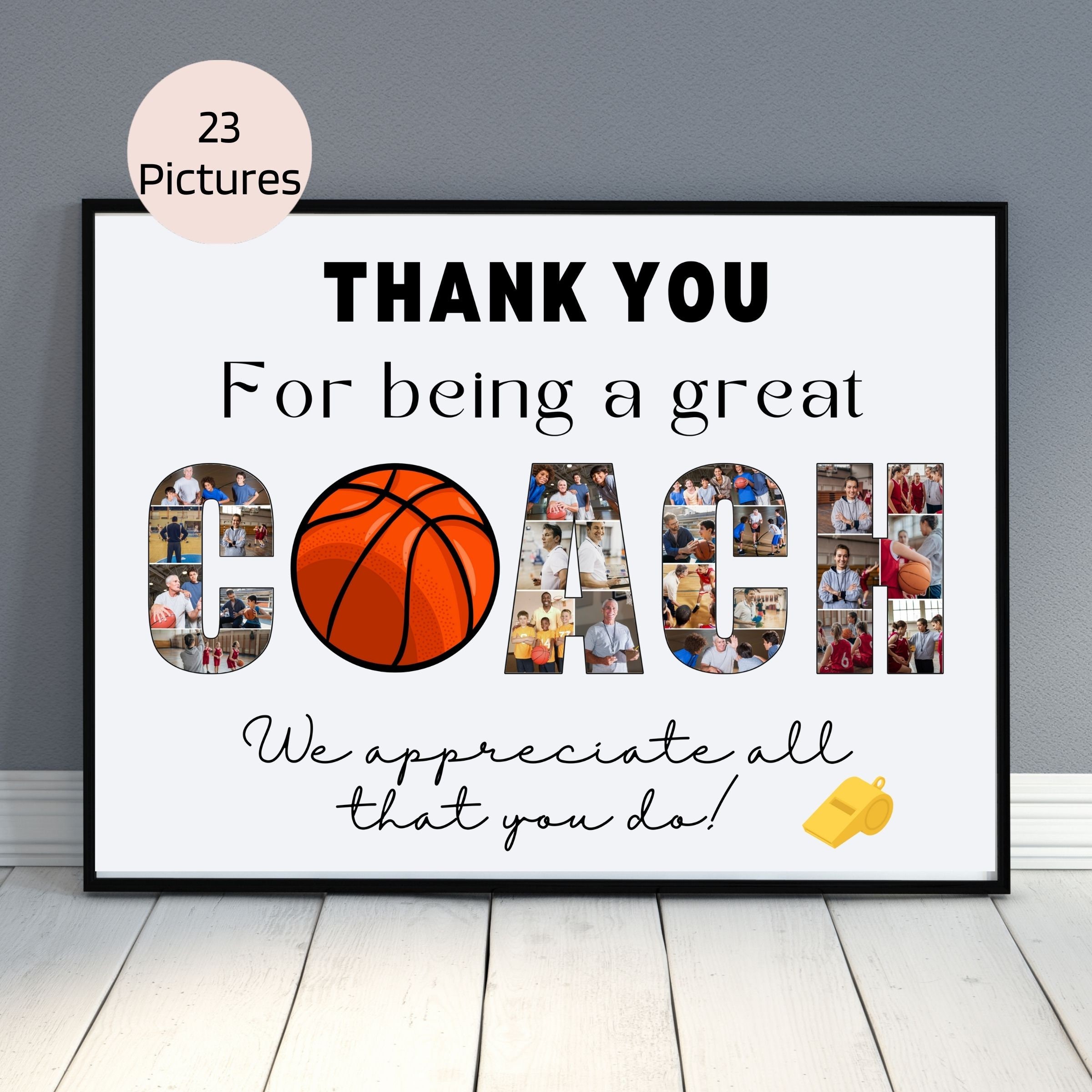 Custom Basketball Coach Photo Collage Thank You Coach Gift - Etsy