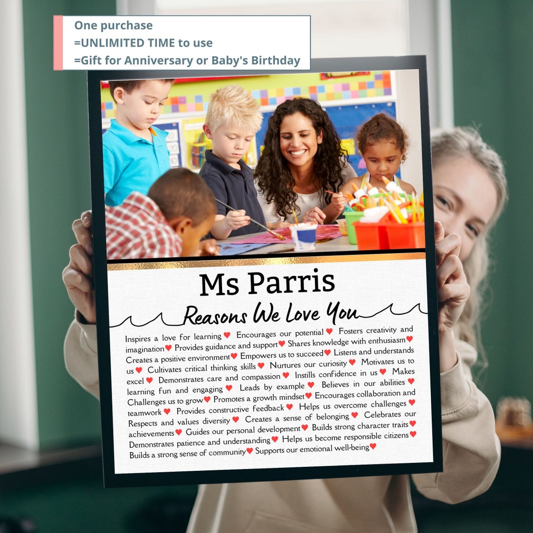 Personalized Teacher Photo Collage Template Editable Teacher - Etsy