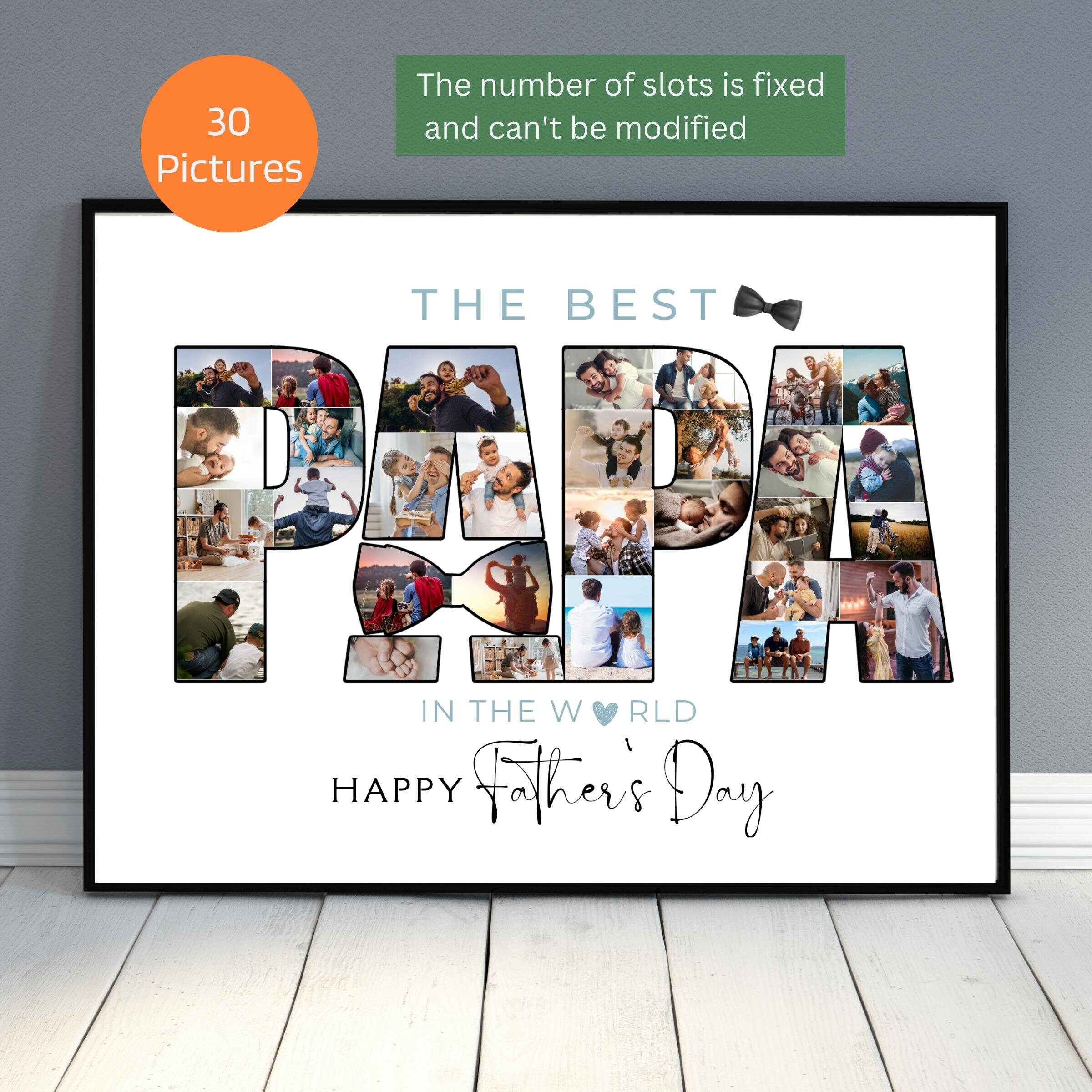 Custom PAPA Photo Collage Template Personalized Papa Gifts for - Etsy