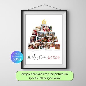 Christmas Tree Shape Collage Template Custom Christmas Photo Collage ...