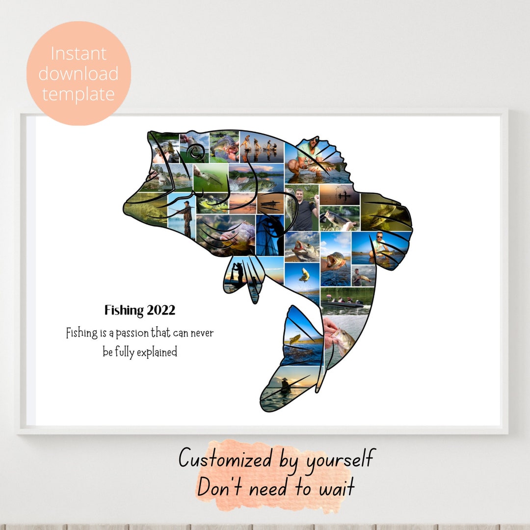 Custom Bass Fish Photo Collage Template, 29 Pictures Collage, Fishing ...