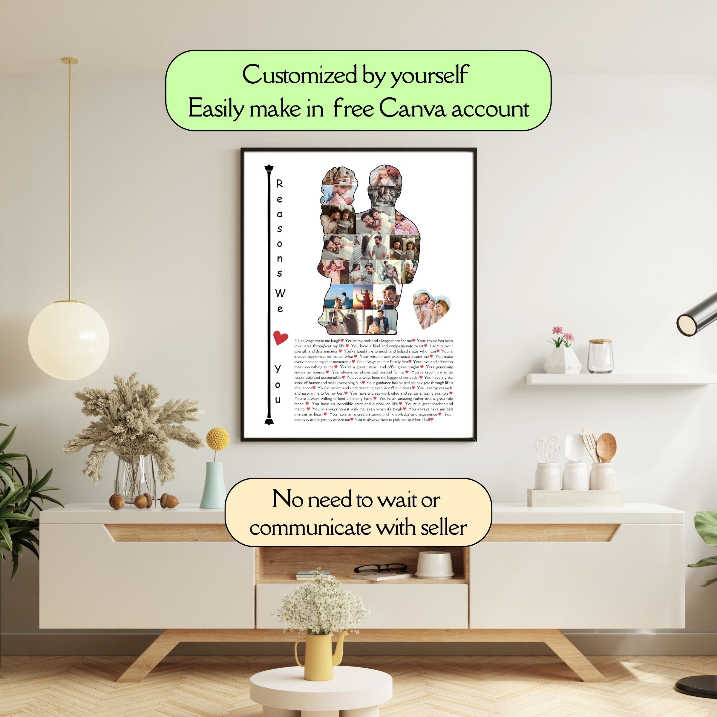 Custom Daddy Picture Collage Template Gift From Daughter Father's Day ...
