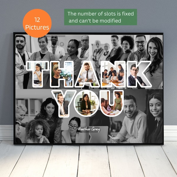 Thank You Photo Collage Template - Etsy