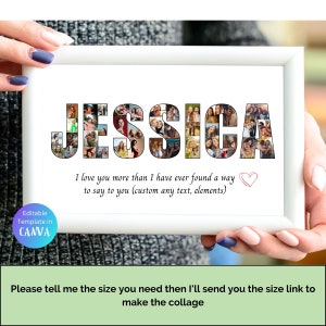 Custom Any Name Photo Collage Template Personalized Photo Gift Editable ...