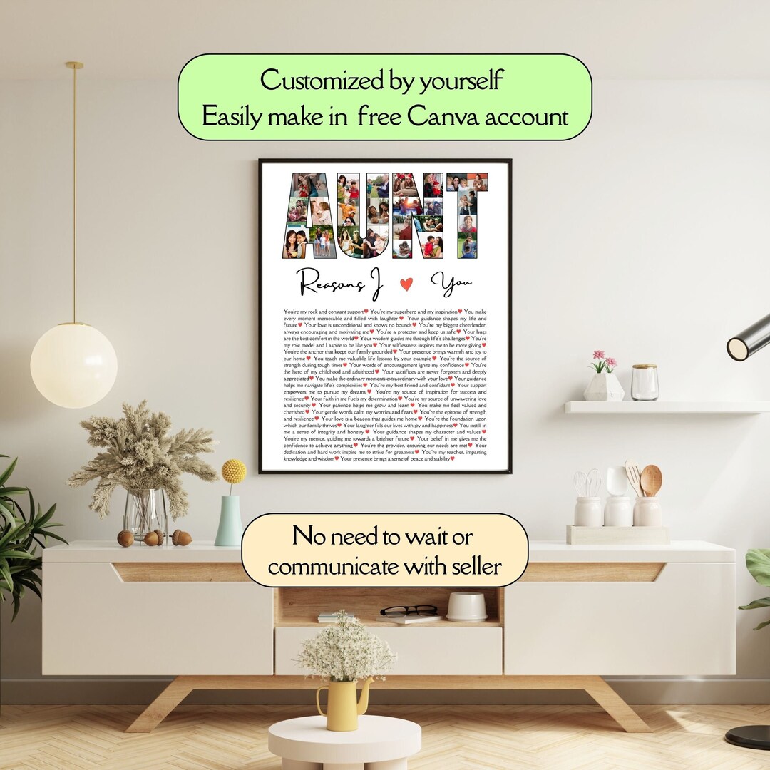 Custom Aunt Photo Collage Template Reasons I Love You Aunt Personalized ...
