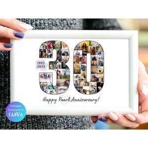 30th Anniversary Photo Collage, Personalized 30th Picture Collage ...
