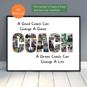 Custom Coach Photo Collage Template Baseball Coach (Instant Download ...