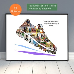 Personalized Running Shoe Photo Collage Custom Gift for Runners Men ...