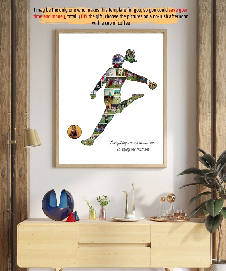 Custom Football Photo Collage Template Gifts for Soccer Women - Etsy