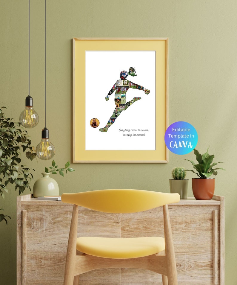 Custom Football Photo Collage Template Gifts for Soccer Women - Etsy