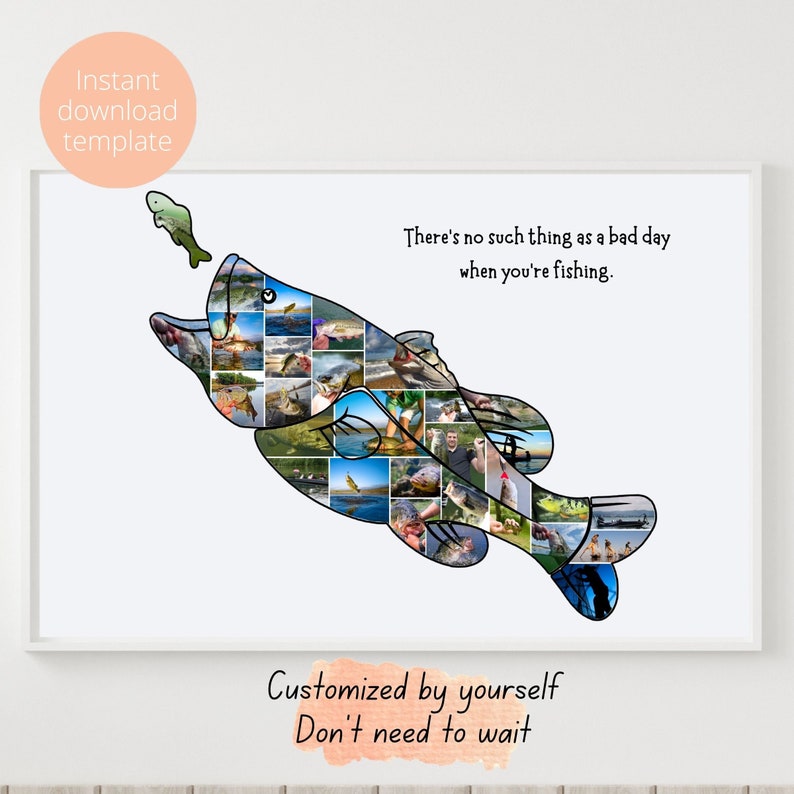 Custom Bass Fish Photo Collage Template 30 Pictures Collage - Etsy