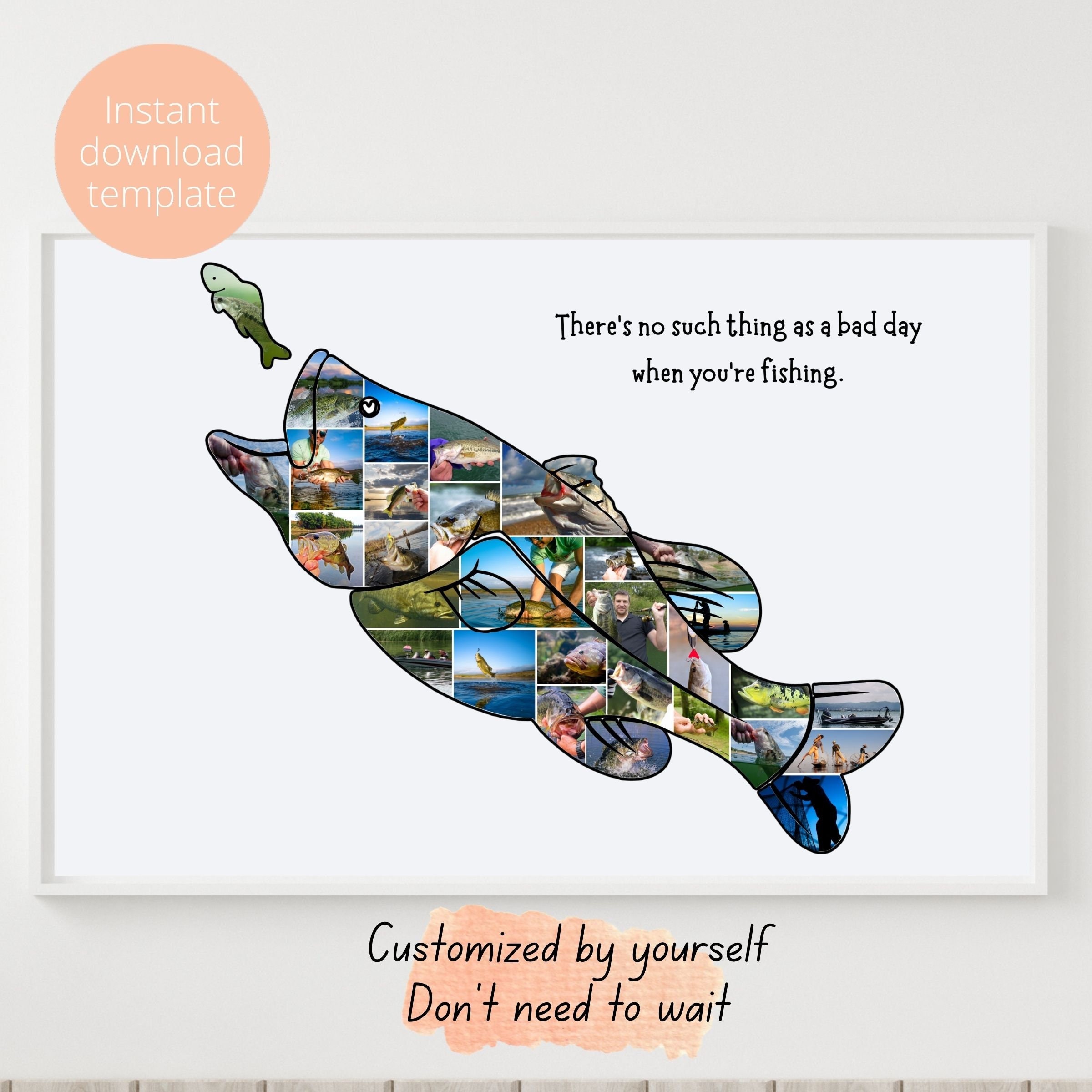 Custom Bass Fish Photo Collage Template 30 Pictures Collage - Etsy