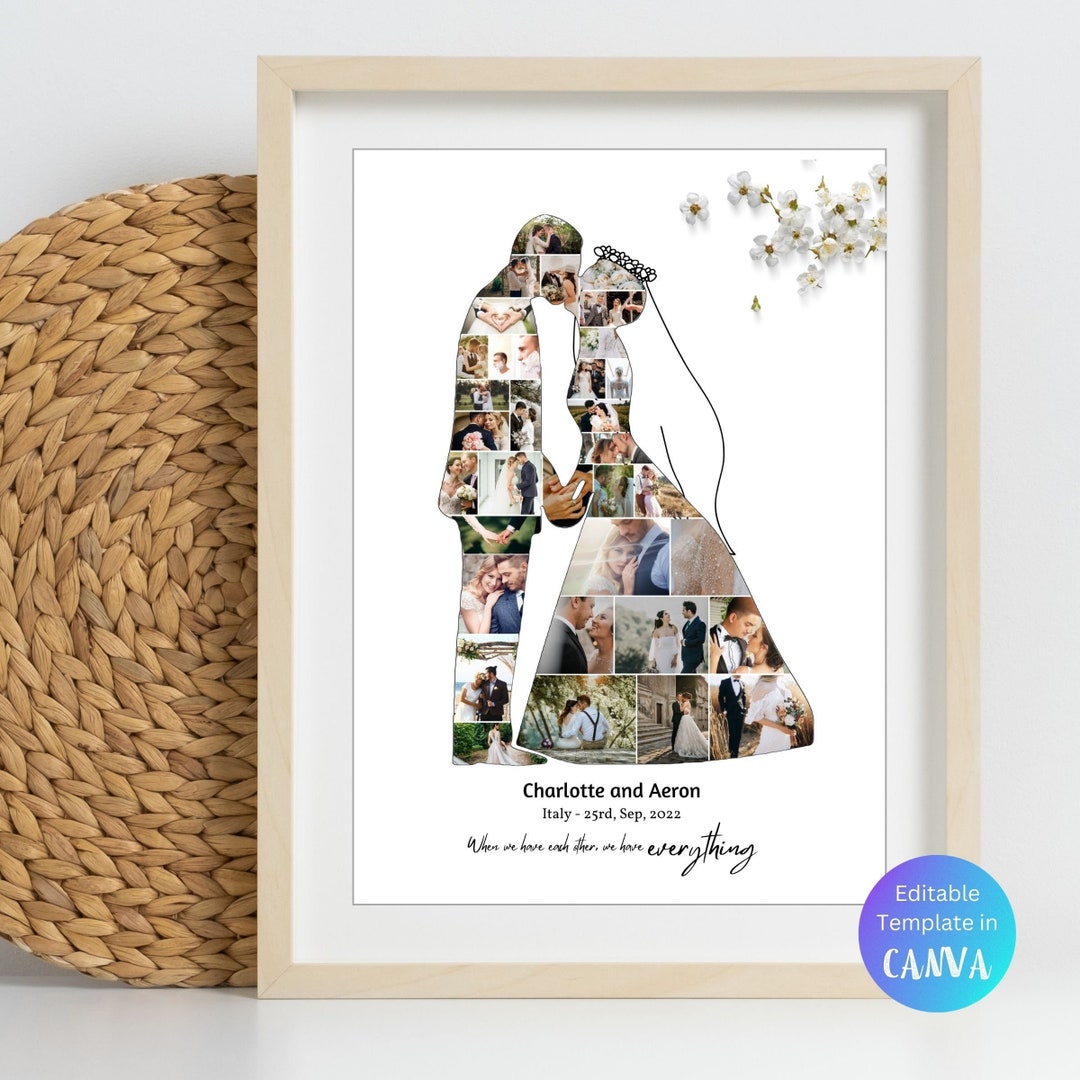 Custom Wedding Portrait Photo Collage Template Personalized - Etsy