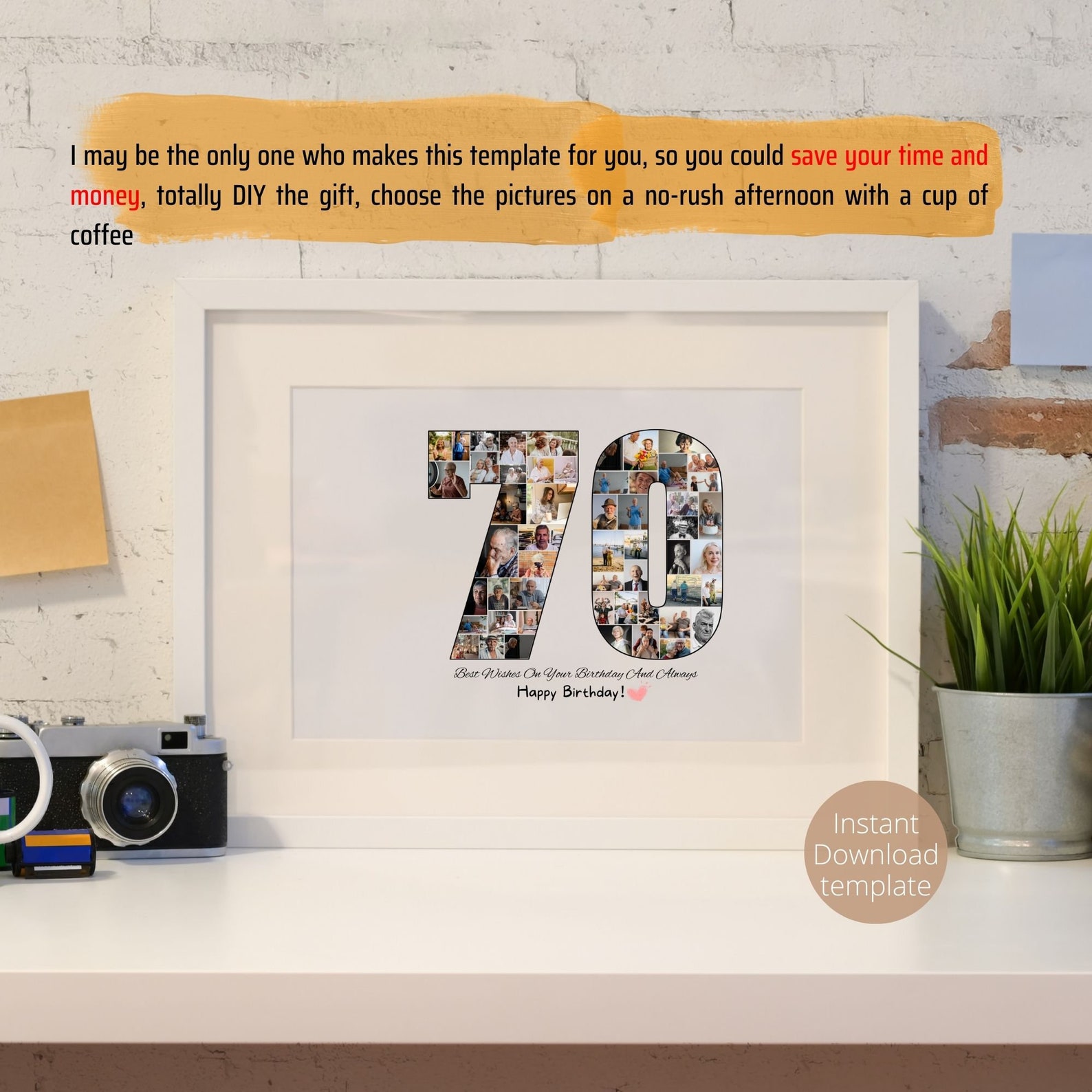 Custom 70th Birthday Photo Collage Personalized 70th Picture - Etsy