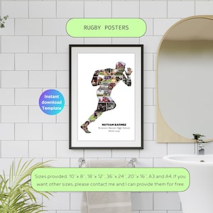 Custom Rugby Player Photo Collage Template Personalized Rugby Picture ...