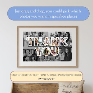 Custom Thank You Photo Collage Template Personalized Boss Gift for ...
