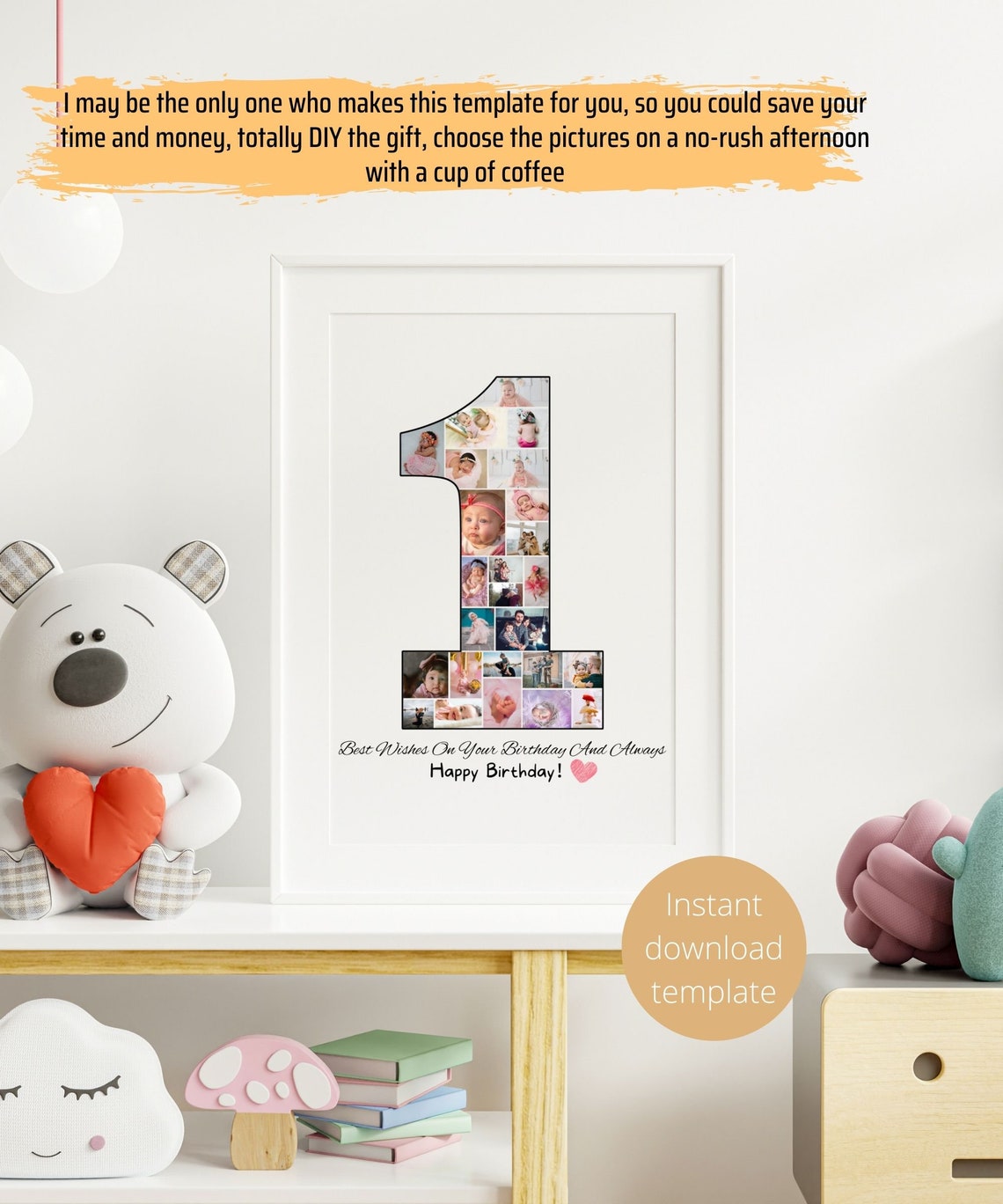 Custom 1st Birthday Photo Collage Personalized 1st Picture - Etsy