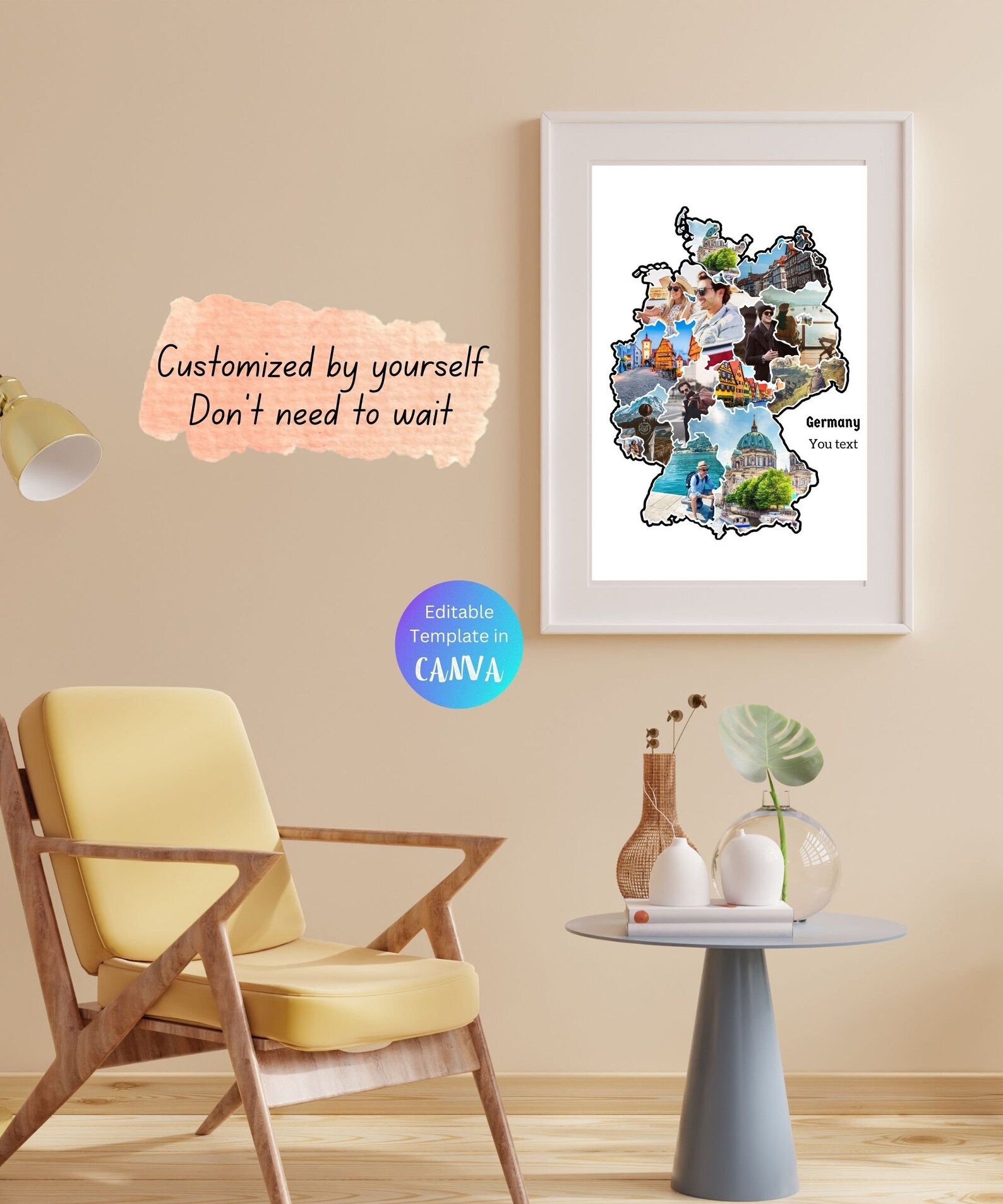 Custom Germany Map Photo Collage Template German Travel Map - Etsy