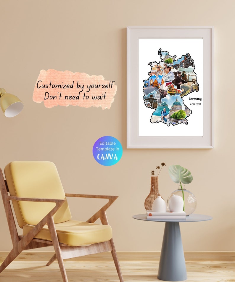 Custom Germany Map Photo Collage Template German Travel Map - Etsy