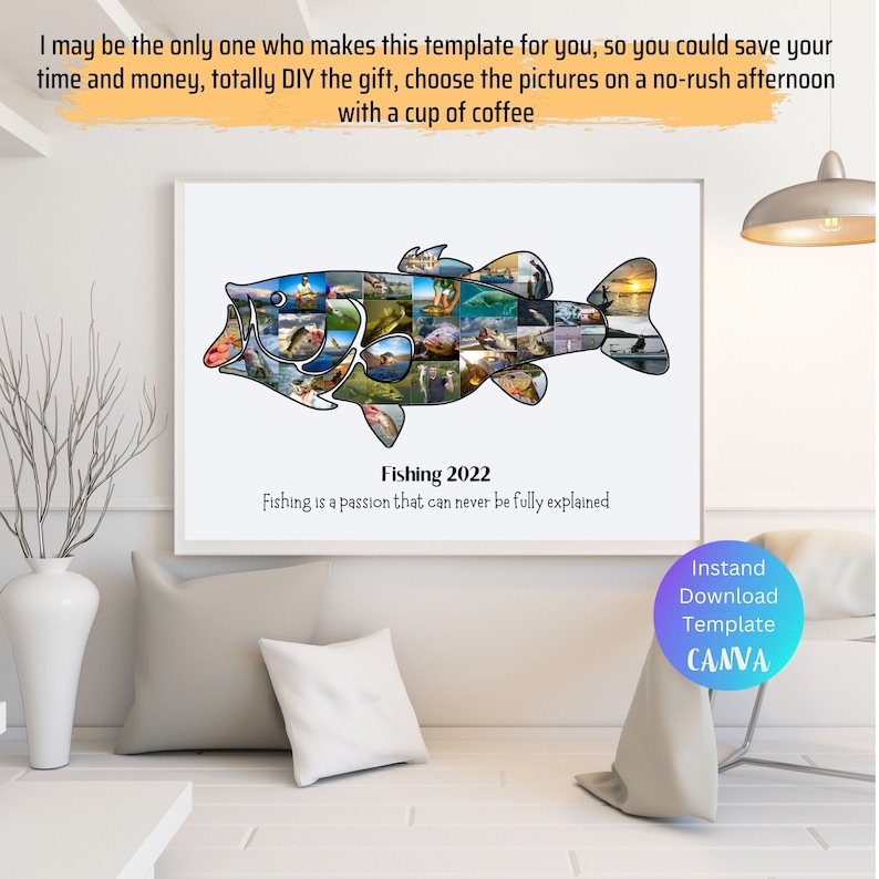 Custom Bass Fish Photo Collage Template 34 Pictures Collage - Etsy